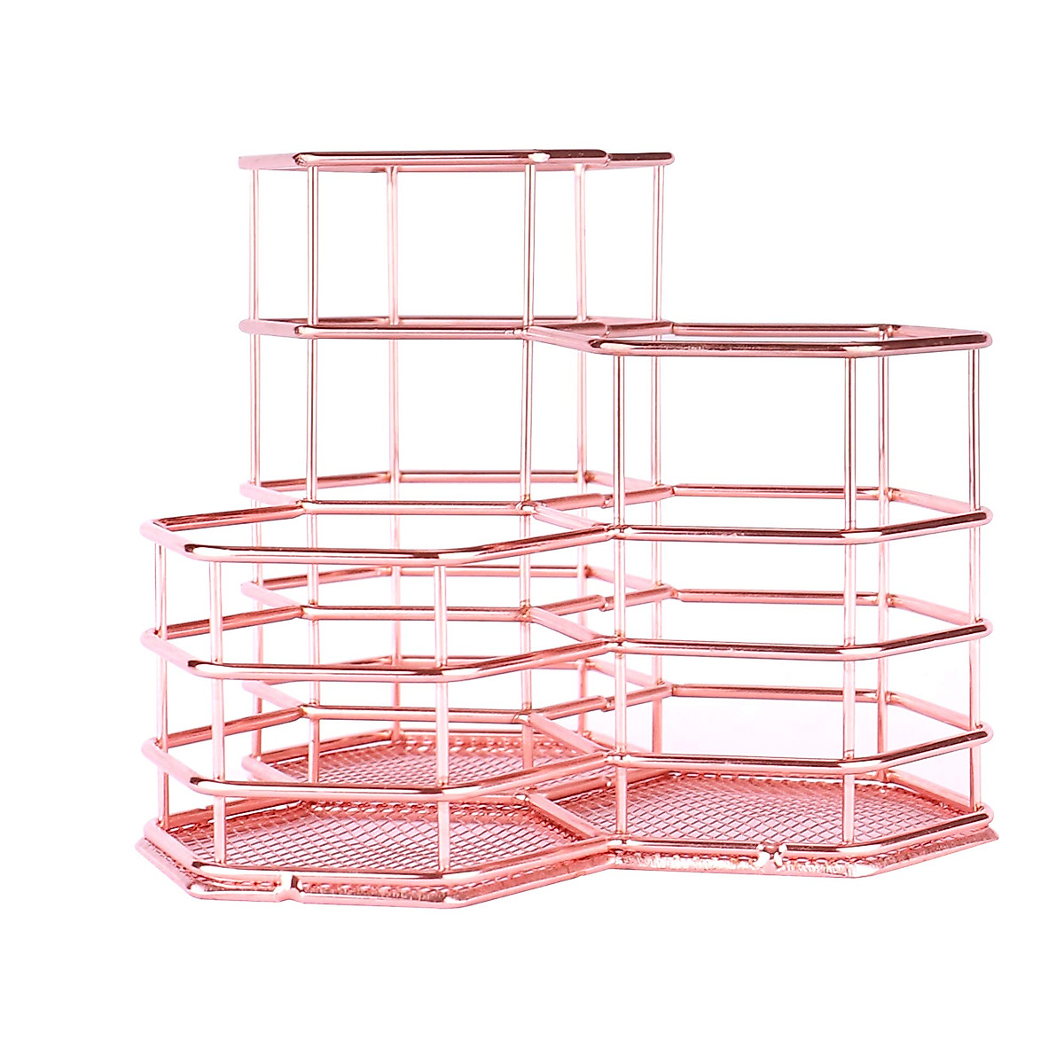 ANNE'S GIVERNY Makeup Brush Holder Metal Organizer Golden Rose Cosmetic Storage Beauty Sponges Blender holder Display