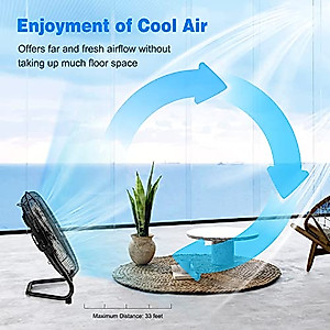 Tangkula 20" High Velocity Floor Fan, 3 Speed Fan w/Portable Handle, Adjustable Tilt Angle, Heavy-duty Metal Commercial & Residential Fan, Home & Industrial Fan for Garage Workshop Warehouse
