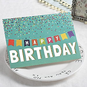 OfficeCastle 6 pcs Gold Foil Birthday Cards - Birthday Greeting Card Set for Women, Men, and Kids, 7”Lx5”H