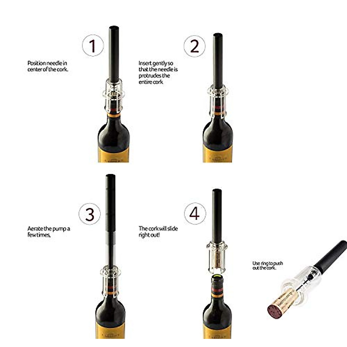 Wine Ziz Professional Wine Accessories Gift Box | Air Pressure Pump Bottle Opener | Foil Cutter | Aerator Pourer | Vacuum Stopper For Wine Lovers | Amazingly Simple Wine Opener Air Pressure Gift-able