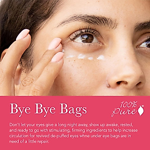 100% PURE Coffee Bean Caffeine Eye Cream Refresh & Hydrate Under Eye Treatment Reduce Puffiness, Dark Circles, Wrinkles with Green Tea, Rose Hip, Vitamin E - Youthful Vibrant Eyes - Vegan - 1 oz