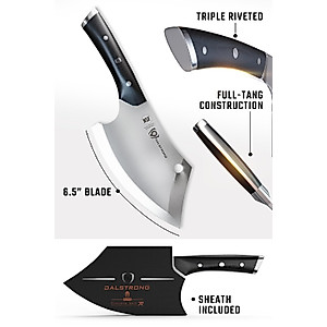 Dalstrong Mini Rocking Cleaver Knife-6.5"-Gladiator Series 'R'-High Carbon Steel - Razor Sharp Giftable Kitchen Knife-Black Handle-Meat Cleaver, Vegetable Knife - NSF Certified