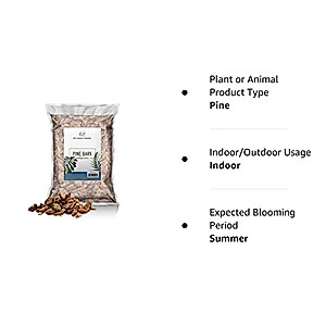 100% Natural Pine Bark Mulch Nuggets (8 Quarts), Small Mulch Chips for Indoor/Outdoor Container Gardening, Ideal for Soil Supplement, Houseplant Mulch