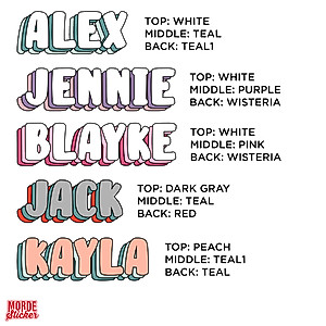 Custom Name Sticker Personalized Customize Name Colors Stickers Cute Die-Cut Waterproof Vinyl Sticker for Laptop Water Bottle Phone Case Cars Decor Decal Stuff Gifts for Her Him Boy Girl Adults Kid