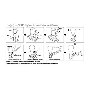 PoolSupplyTown Pool Spa Jet Vacuum Cleaner w/ Brush & 48-inch Poles, Ideal for Frame Aboveground/Inflatable Pool, Spa, Hot Tub, Pond, Fountain Vacuuming, No Electric Power Needed, Use Water Pressure From Garden Hose to Vacuum (Optional, A Telescopic Pool