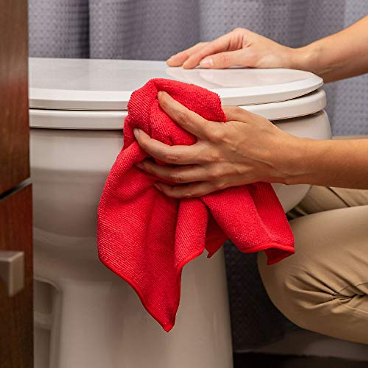 16" x 16" Economy All Purpose Microfiber Towels - 50 Pack - Reusable Wash Cloths, Dust, Kitchen, Car, Shop Rags for Cleaning (Blue)