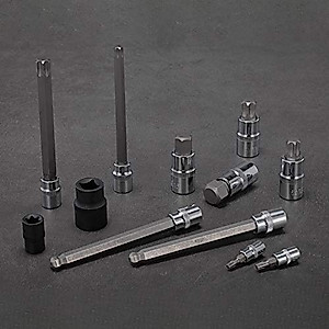 RIMKOLO 107-Piece Allen and Torx Bit Socket Set, 1/4", 3/8" and 1/2" Drive Hex/Ball End Hex/Torx/Extra Long Torx/Tamper Proof Torx SAE & Metric Bit Set