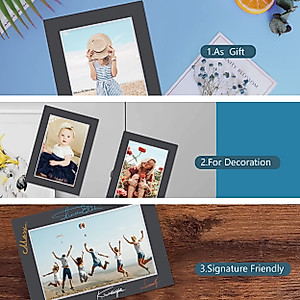 Somime Acid Free 8x10 Photo Mat Set, Black 8x10 Matte for 5x7 Pictures with White Core Bevel Cut for Photo Framing, Artworks, Prints(10 Pack) - Includes Pre-Cut Mats, Backing Boards and Clear Bags