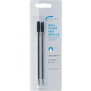 Cross 85142 Refills For Ballpoint Pens, Fine, Black Ink, 2/Pack