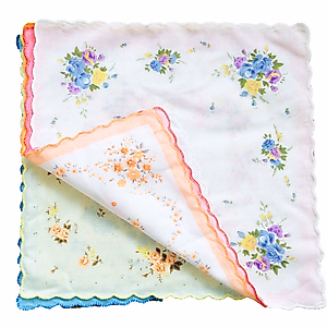 Ladies Vintage Floral 100% Cotton handkerchiefs mixed Bulk