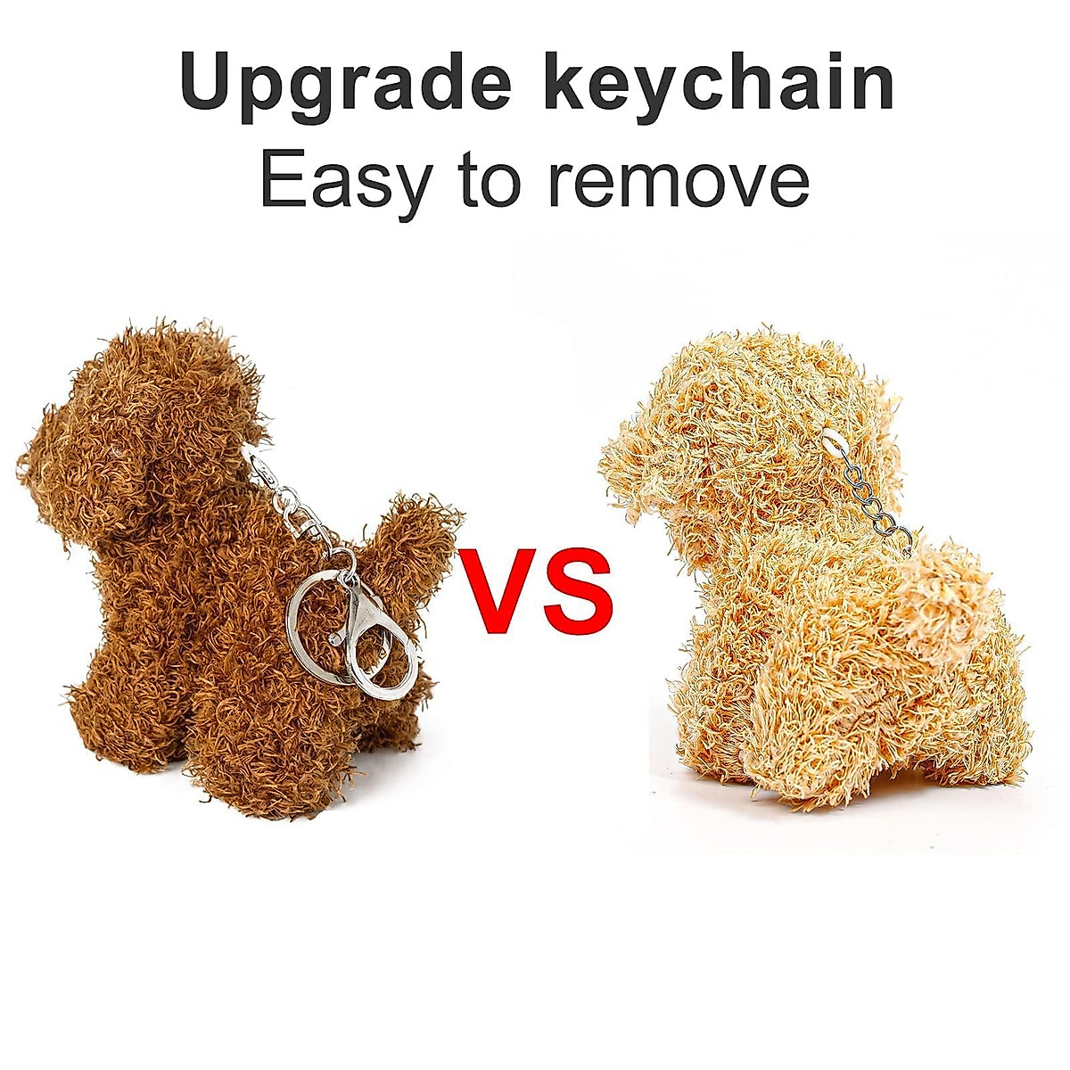 Anboor Small Stuffed Animals—4.8 Inch Cute Puppy Dog Plush Stuffed Animal with Keychain for Party Favors (Light Brown)