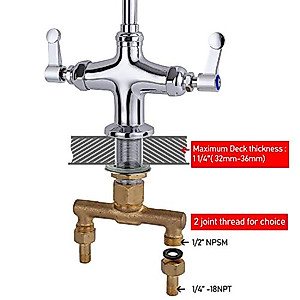 Maxsen Deck Mount Commercial Kitchen Sink Faucet 43" Height Pre rinse With 12" Add-On Spout For Food Service Commercial Kitchens Restaurant Hotel Application Tap