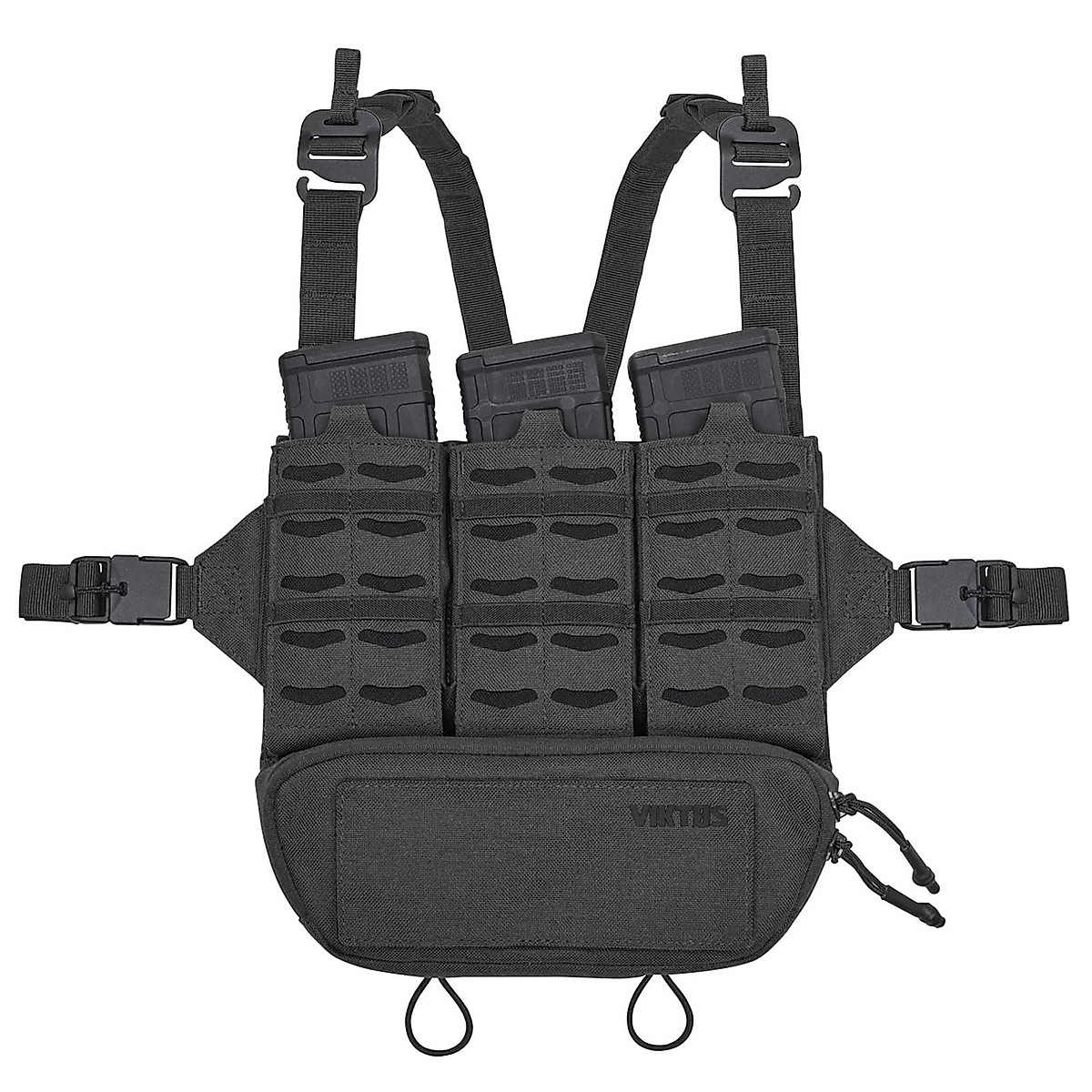 VIKTOS Taculus MX Tactical Versatile Durable Adjustable Waterproof Elastic Webbing EDC Vest Chest Rig with Belly Pouch, Black
