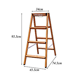 PENGJIE Folding Ladder Step Stool Ladder 4 Step Folding Aluminum Stool Heavy Duty Steel Portable Anti Slip Mat Tread Compact 120 Kg Capacity