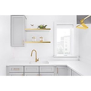 Floating Shelves, Wall Mounted Shelves, 24-Inch Wall Shelves for Living Room Decor, Bedroom, Office, Kitchen, Bathroom, Modern White Shelf With Invisible Brackets, Set of 2 (Gold)