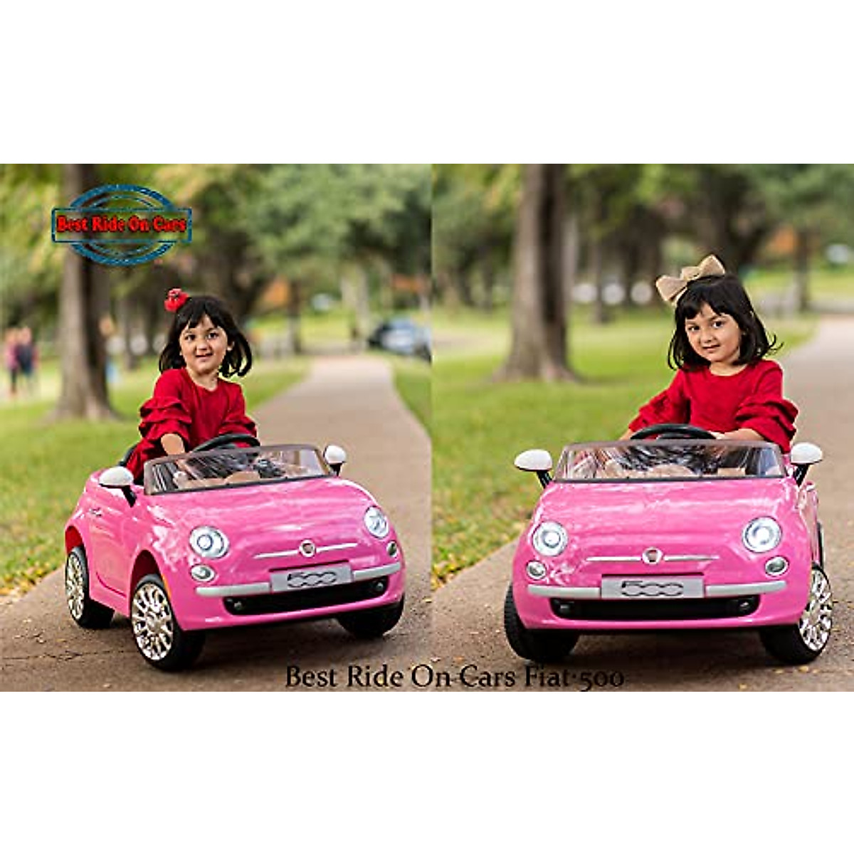 Best Ride On Cars Fiat 500 Push Car, Pink