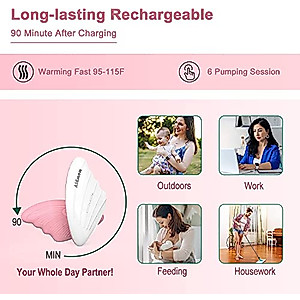 Aidmom Läctation Massager with Heat 2 Pack, Heat + Vibration 2-in-1 Postpartum Breastfeeding Essentials for Clogged Ducts, Mastitis, Improve Milk Flow, Engorgement