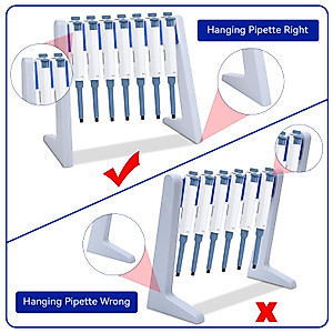 Plastic lab Pipette Rack Holder Stand Scientific Lab Linear Pipettor Holder Stand Bracket for Hanging 7-8 Laboratory Micropipette