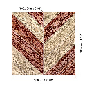 uxcell Peel and Stick Floor Wall Tiles Sticker, 10Pcs 12"x12" Self-Adhesive Wood Grain Floor Stickers Matte Frosted Flooring Tiles for Kitchen Bathroom and Home Decor, Beige+Brown