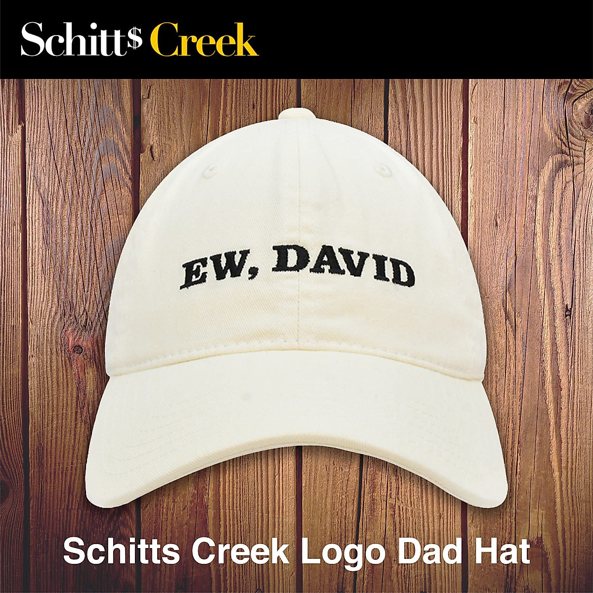Schitt's Creek Ew, David Cotton Adjustable Dad Hat, Beige, One Size