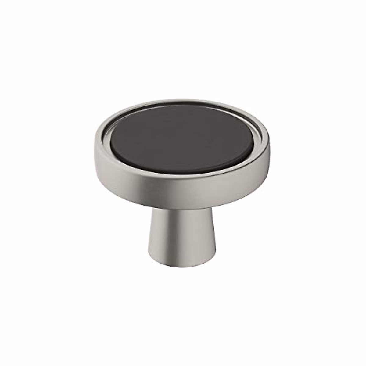 Amerock | Cabinet Knob | Matte Black/Satin Nickel | 1-3/8 inch (35 mm) Diameter | Mergence | 1 Pack | Drawer Knob | Cabinet Hardware
