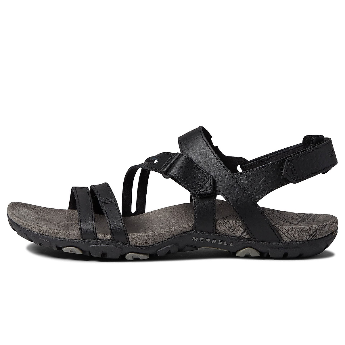 Merrell Sandspur Rose Convert Sandals for Women - Textile Lining with Slingback Design, Hook-Loop Closure, and Rubber OutsoleBlack 8 M
