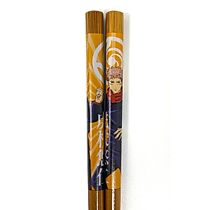 JUST FUNKY Jujutsu Kaisen Chopsticks Set of 2 - Yuji Itadori and Satoru Gojo Chopsticks - Jujutsu Kaisen Merch Includes 2 Sets of Bamboo Chopsticks - 8.85 Inches Long Anime Chopsticks