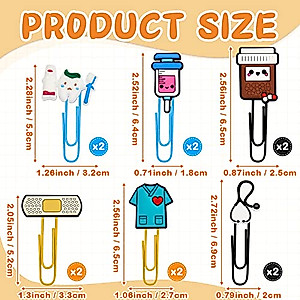 24 Pcs Cute Cartoon Bookmarks Bulk Paper Clips Nurse Gift Cartoon Bookmarks Colorful Paperclip Bookmark Memo Clip for Nursing School Student Essentials Pagination Organize Office Stationery