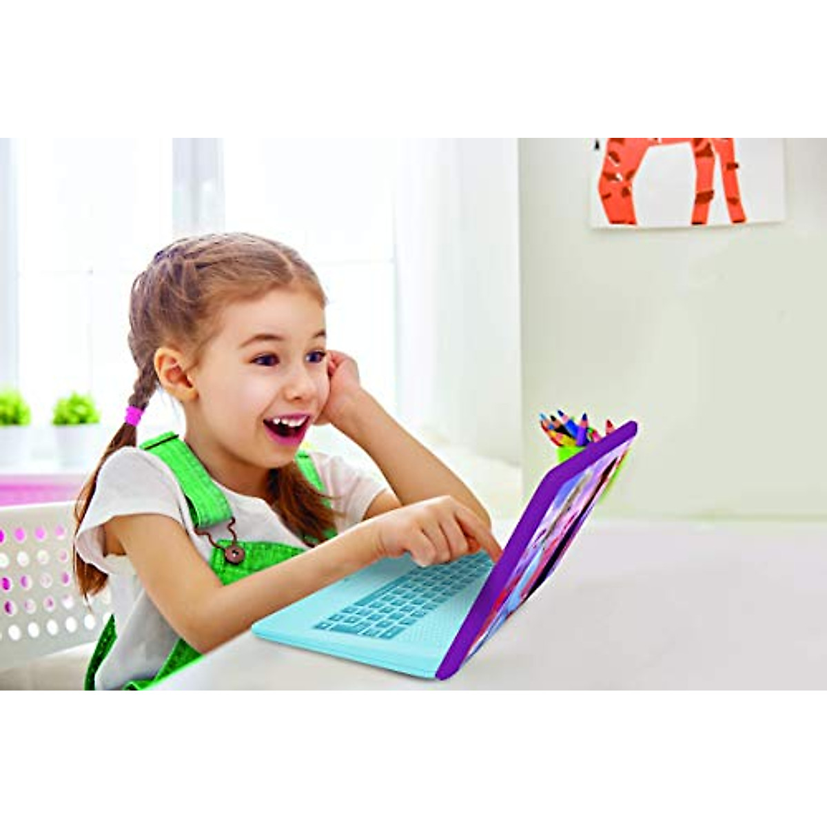 Lexibook JC598FZi5 Disney Frozen 2-Educational and Bilingual Laptop Italian/English-Girls Toy with 124 Activities to Learn, Play Games and Music with Elsa & Anna-Blue/Purple, Multicoloured, Small
