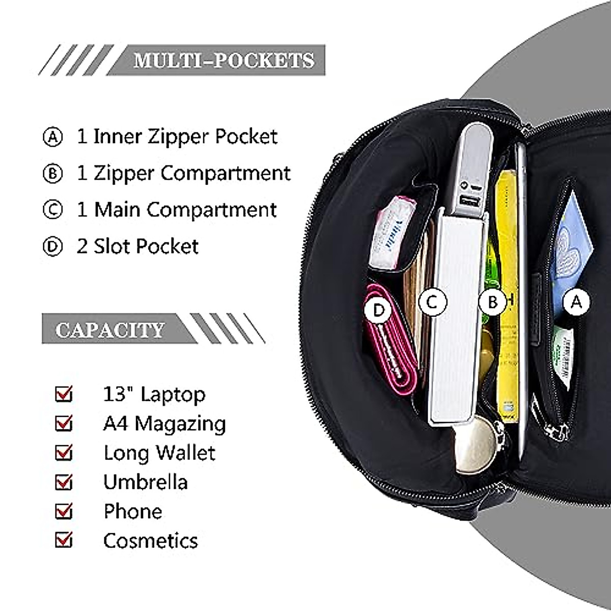 Roulens Women's Fashion Backpack Purses Fashion Leather Large Design Ladies College Shoulder Bags PU Leather Travel bag