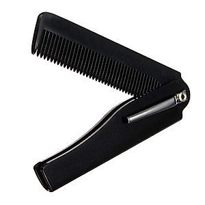 haixclvyE Beard Brush for Men - Men Folding Beard Comb Mustache Styling Shaper Beauty Hairdressing Tool Black
