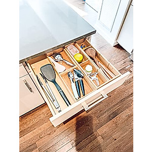 Lipper International 8884 Bamboo Wood 4-Part Drawer Organizer with Removable Dividers, 17-1/2" x 4" x 2-1/2"