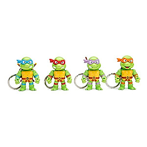 Teenage Mutant Ninja Turtles 2.5" 4-Pack Keychain Collectible Die-Cast Figure, Toys for Kids and Adults