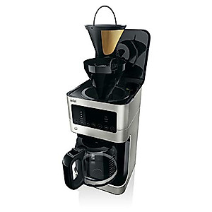 Braun Brew Sense 12 Cup Touch Screen Drip Coffee Maker Machine with Brew Strength Options, 2 Hour Shut Off and 24 Hour Timer, Stainless Steel