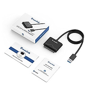 WAVLINK USB 3.0 to SATA Adapter Cable, External SATA III Hard Drive Connector for 2.5'' SSD/HDD & 3.5" HDD Data Transfer, Support UASP, Trim and S.M.A.R.T. with 3 mins Auto-Sleep, Max 18TB