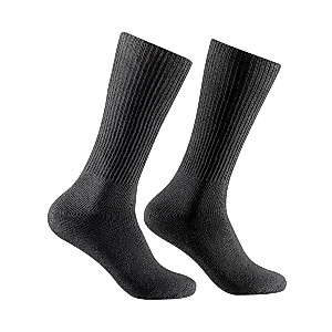 Silvert's Adaptive Clothing & Footwear Men’s & Women’s Black Soft Cotton Diabetic Socks - 2 Pack - Black MED