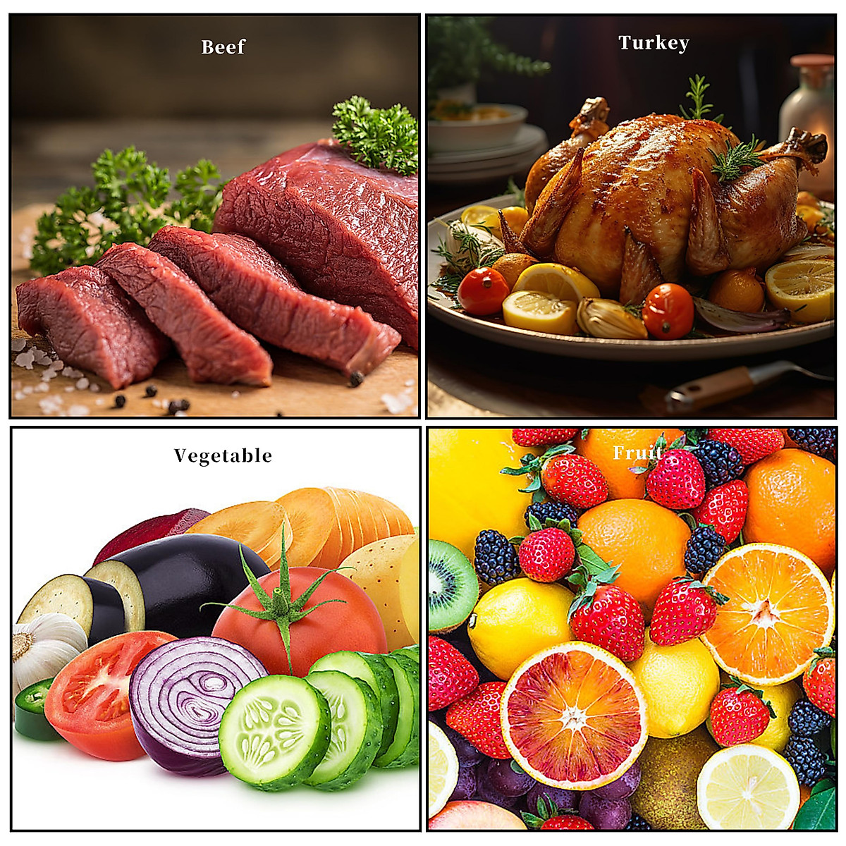 Brisket Slicing Knife, Little Cook 12" Stainless Steel Carving Knife for Meat, Brisket, BBQ, Turkey, Watermelon (White)