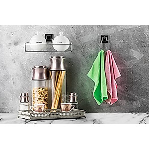 Hagen Door Hanger, Bath Door Hook, Hanging Coats, Hats, Robes, Towels, No Drill Screwless Installation, Modern Style (Twin Hanger)