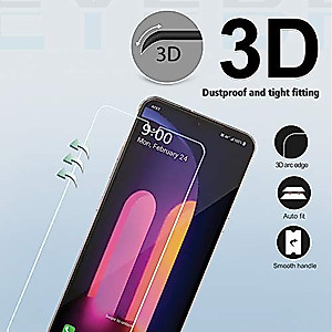 LG V60 ThinQ Screen Protector + Camera Lens Protectors by YEYEBF,[2+2 Pack] Tempered Glass Screen Protector [9H Hardness][Case-Friendly][3D Glass][Bubble-Free] Screen Protector Glass for LG V60 ThinQ