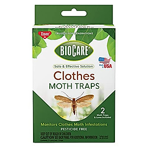 Willert Enoz BioCare Moth Trap - Closet Moth Traps - Pack of 4 (8 Traps Total) with Pheromone Lures - Effective Moth Traps for House, Safely Attracts and Kills Clothes Moths