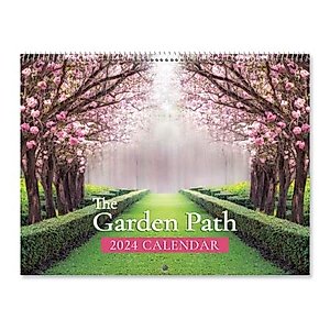 2024 Garden Path Wall Calendar, 12-Inch x 9-Inch Size Closed, 18-Inch Size Open, Large Bookstore-Quality, Spiral-Bound Hanging Monthly Wall Calendars for Kitchen & Office, by Current