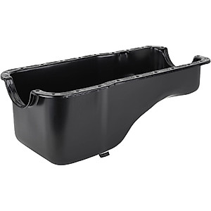Speedway Motors 1962-1982 Small Block Ford 221-260-289-302 Oil Pan, Front Sump, Black, Stock Capacity, Heavy Stamped Steel, Fits Trucks and Vans, Not for 4x4 Trucks