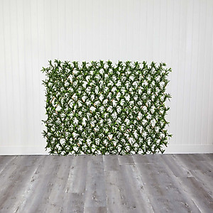 Nearly Natural Podocarpus Expandable Fence Artificial Plant, 16 In. W x 4 In. D x 58 In. H, Green