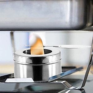 Coufce Stainless Steel Fuel Holder with Cover, Chafer Wick Fuel and Sterno Canned Heat for Buffets, Barbecue and Catering Events(4Pcs)