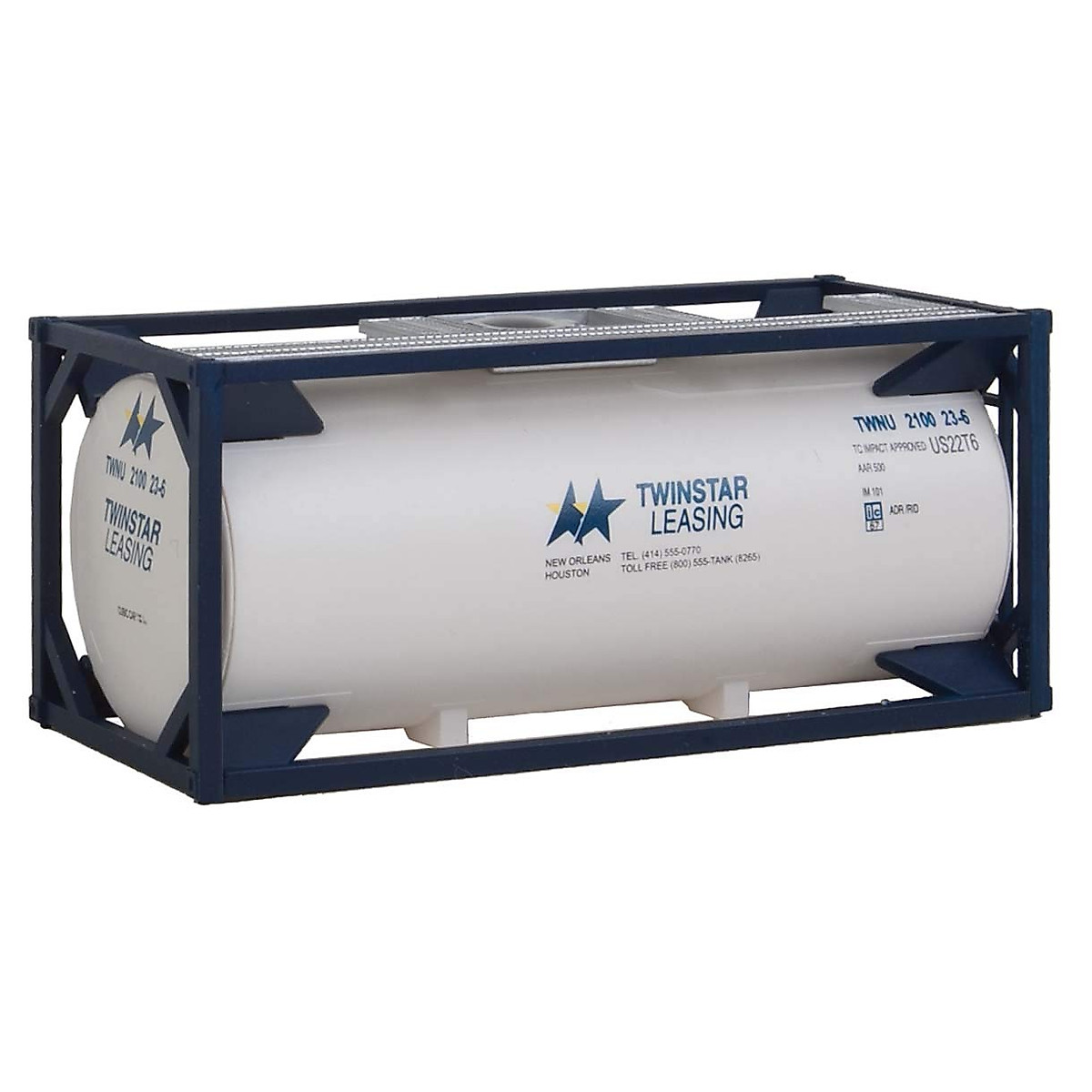 Walthers SceneMaster HO Scale Model of Twinstar Leasing 20' Tank Container