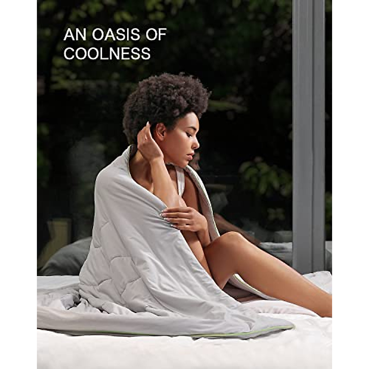 Kivik Cooling Comforter Queen, Cooling Down Alternative Duvet for Hot Sleepers, Soft Summer Duvet Insert for Night Sweats, Cool & Breathable Blanket, Grey 90x90 Inches