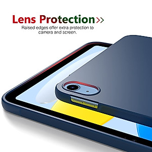 iPad 10th Generation Case, Slim Light Soft TPU Side Corner Protective Cover Case for iPad 10th Generation 10.9 Inch (2022 Model), Navy