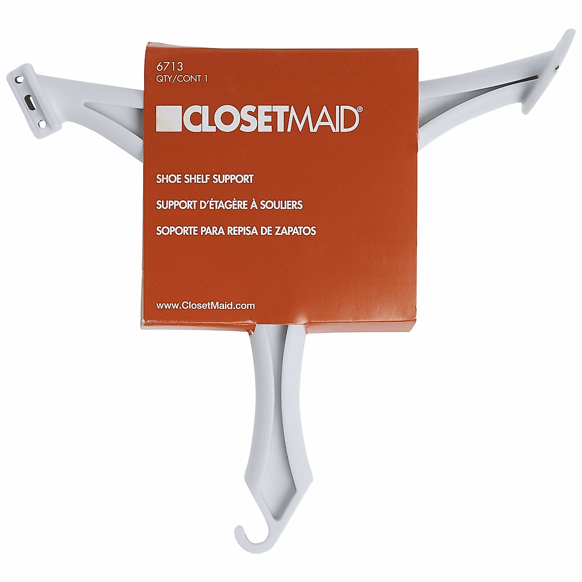 ClosetMaid 6713 Shoe Support Bracket, White 4 ft