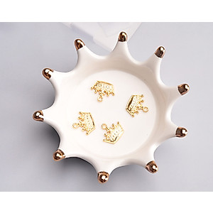 Ruwado 30 Pcs Tiara Charm Mini Metal Vintage Cute Jewelry Pendant for DIY Making Necklace Bracelet Necklace Jewelry Making Crafting Accessories Earring Zippers (Gold)