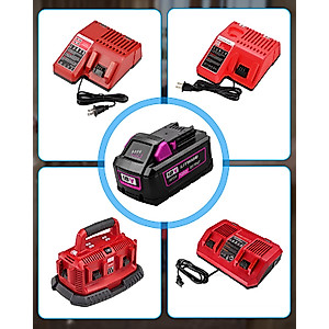 48-11-1812 12.0AH Replacement for Milwaukee 18V Battery Compatible with Milwaukee 18V Battery 12.0Ah High Output Battery 48-11-1850 48-11-1815 48-11-1860 48-11-1890 48-11-2230 48-11-2830(Red)